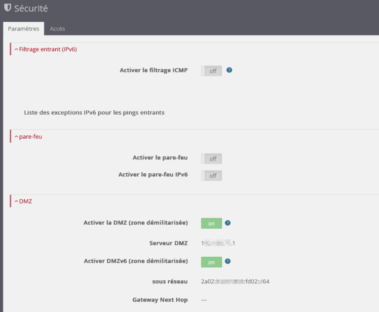 SFR fibre DMZ et IPV6 – Un cas à part